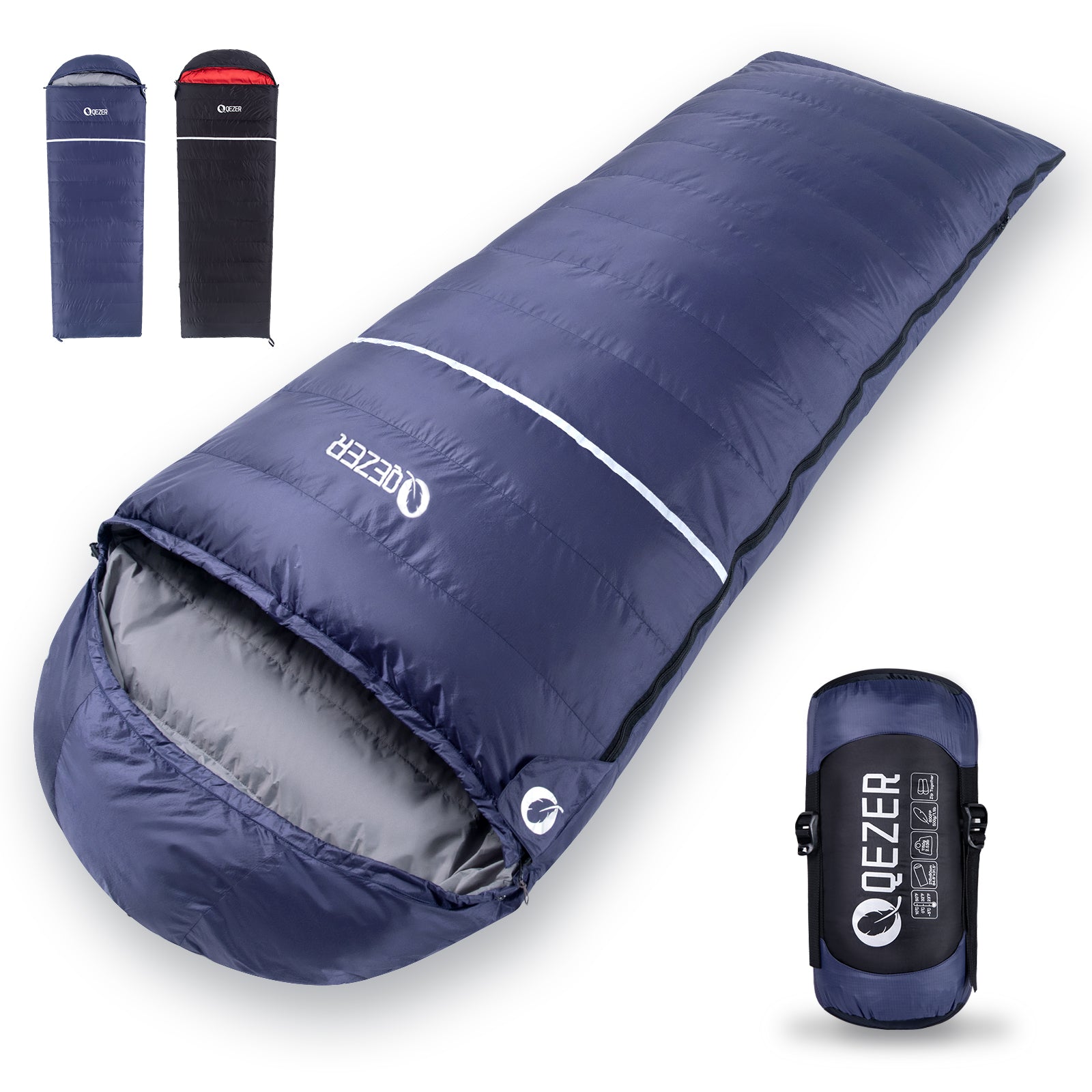 Rectangular Down Sleeping Bag 3 season(QDE-500) – Qezer Outdoor